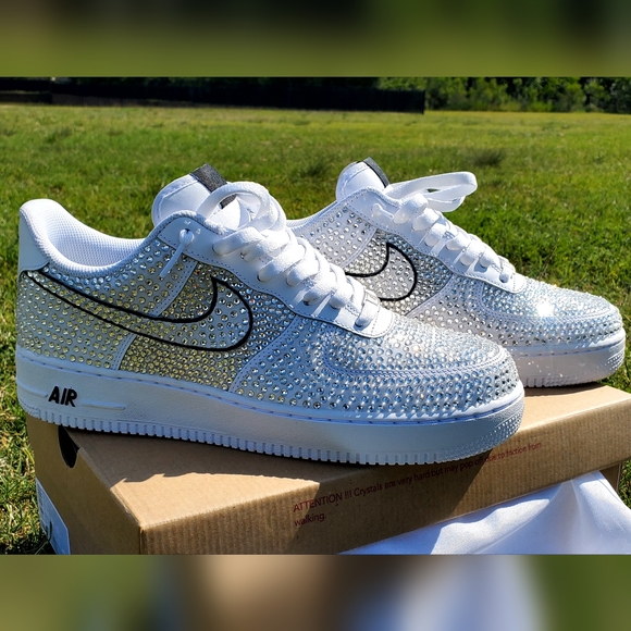 Nike | Shoes | Custom Air Force With Crystals Clear | Poshmark